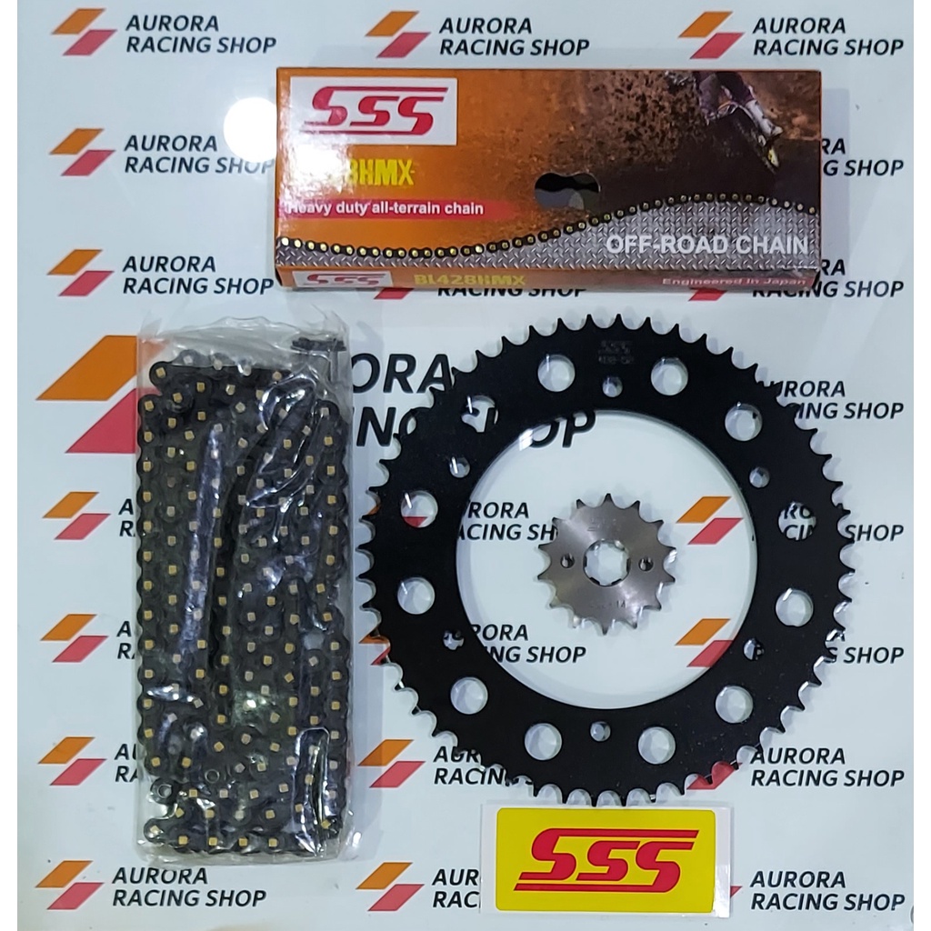 Jual GEAR SET SSS BLACK YAMAHA WR155 / WR 155 & RANTAI SSS 428 HMX BLACK ORIGINAL SSS | Shopee ...