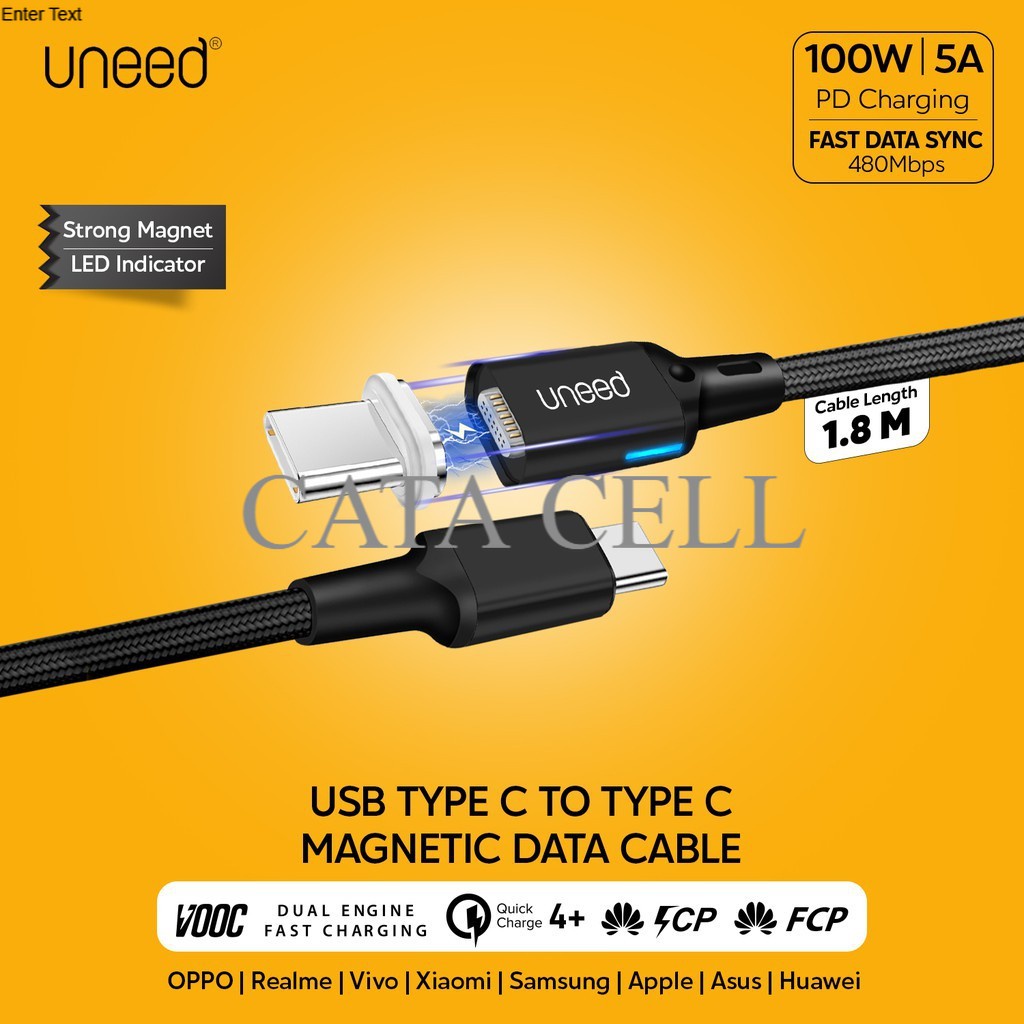 Jual Kabel Data Uneed Type C to Type C 100W UCB47CC Magnetic Magsafe ...