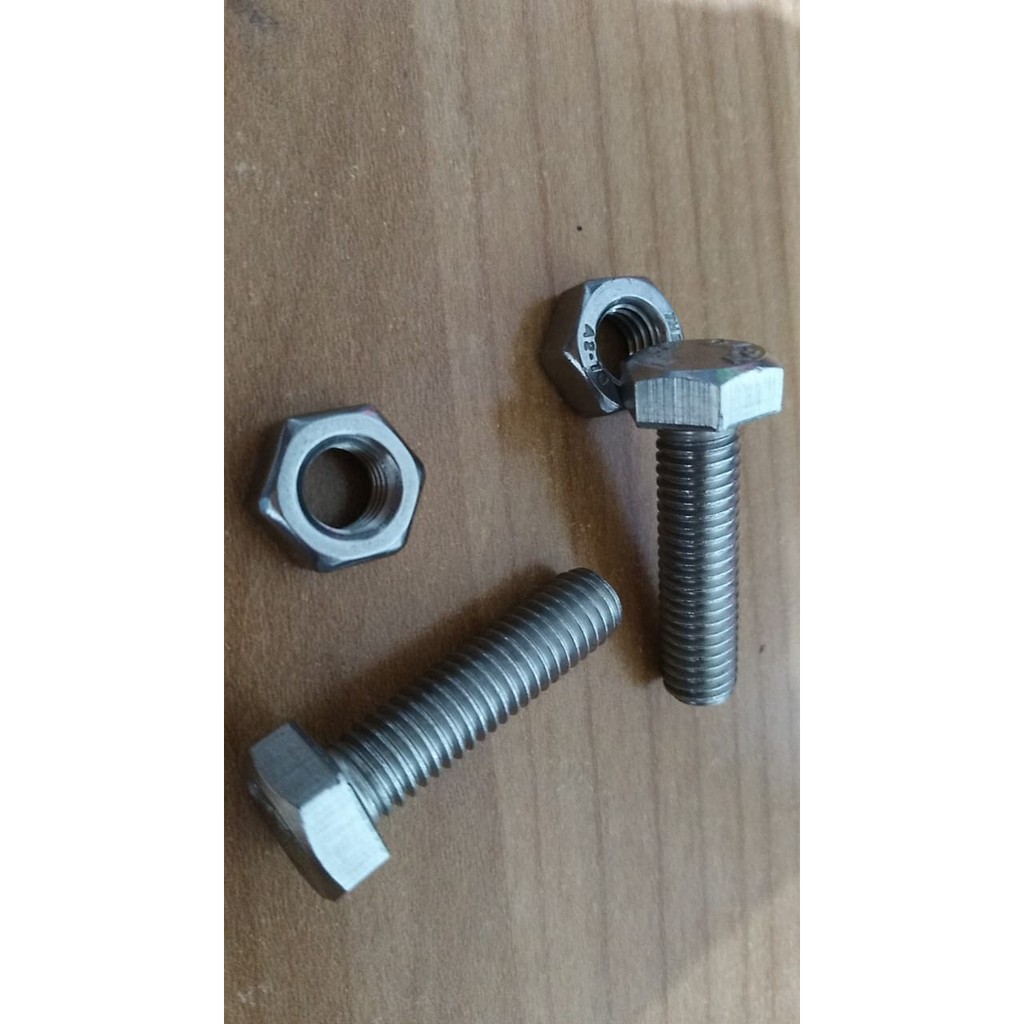 Jual Mur & Baut Hexagon Stainless Steel M10 x 20mm 304 | Shopee Indonesia