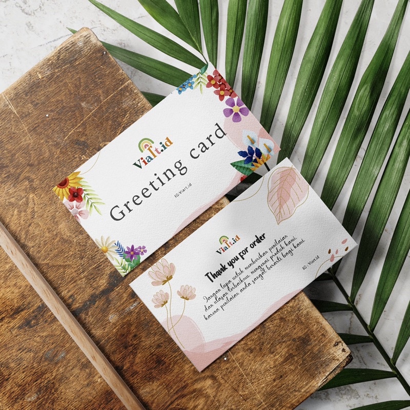 Jual tambahan greeting card aesthetic flowers greeting cards blank ...