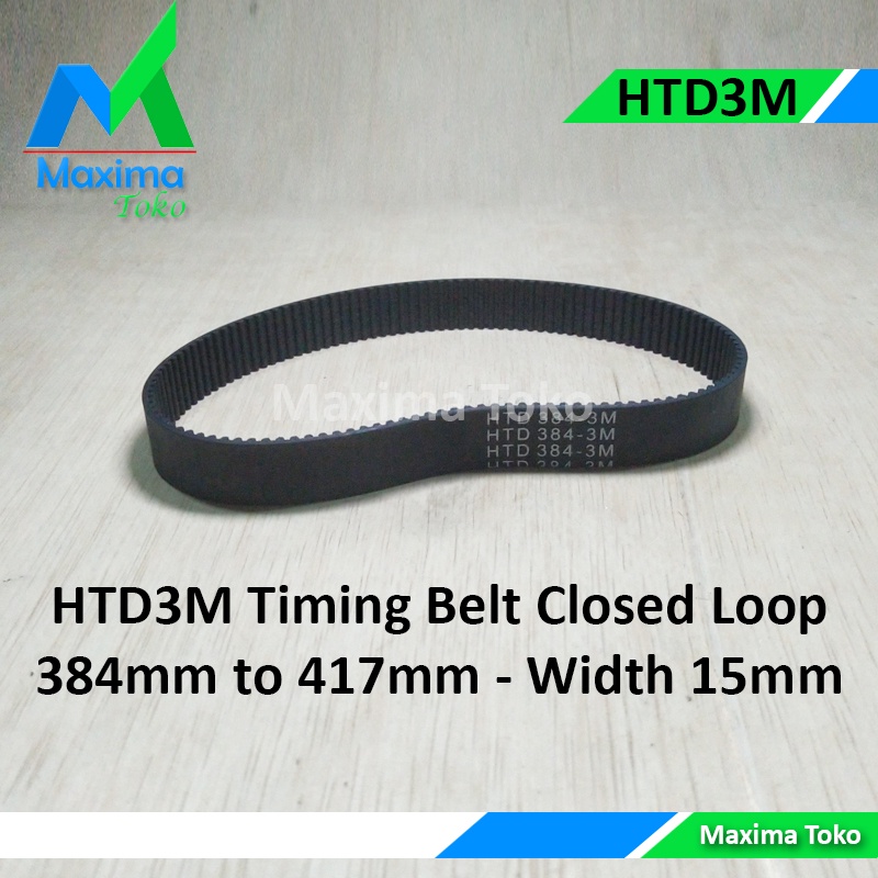 Jual HTD3M Timing Belt 384mm 405mm 417mm gigi 128 135 139 L 384 405 417 mm Close loop Lebar 15mm ...