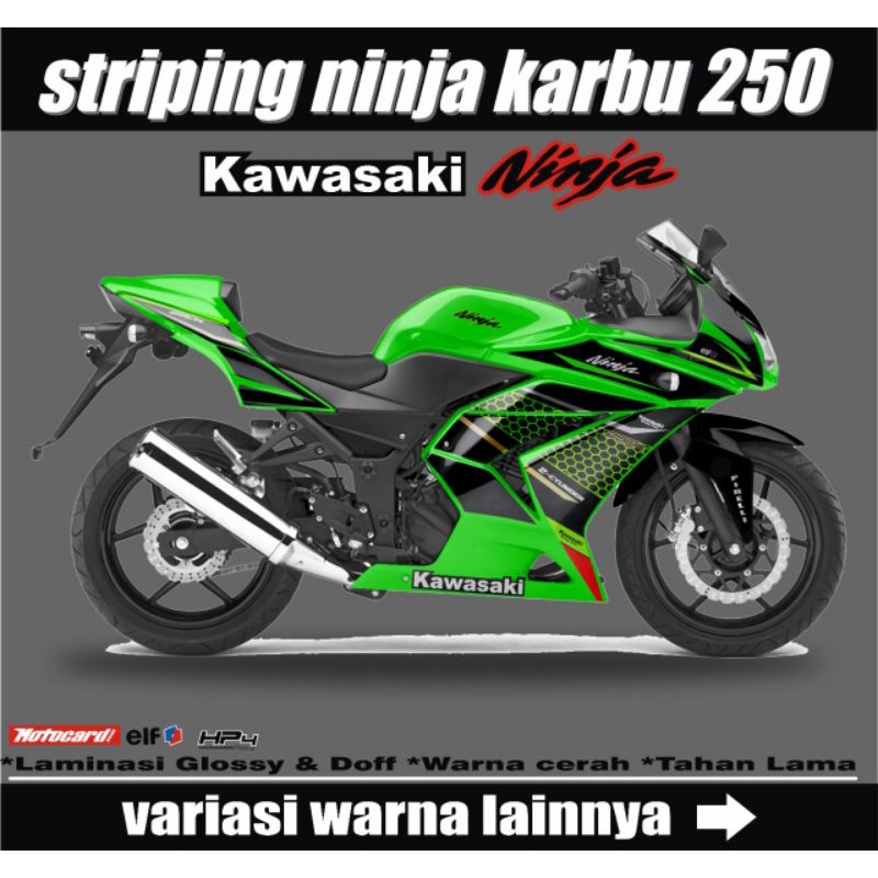 Jual Striping Ninja 250 Carbu Custom Stiker Kawasaki Ninja 250 Karbu | Shopee Indonesia