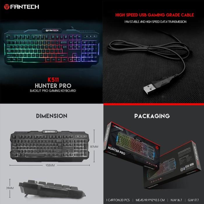 Jual Keyboard Gaming Fantech Hunter Pro K511 | Shopee Indonesia