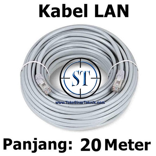 Jual Kabel LAN CAT5E + RJ45 @20M Router Wifi Wireless Acces Point ...