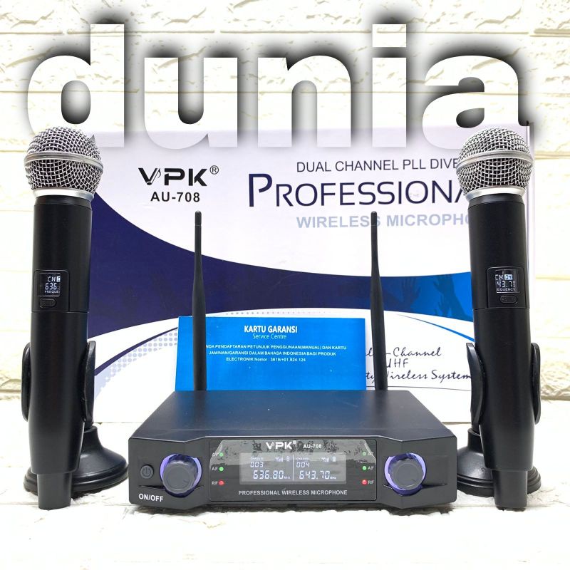 Jual Microphone mic Wireless VPK AU 708 Original Handheld VPK AU708 | Shopee Indonesia