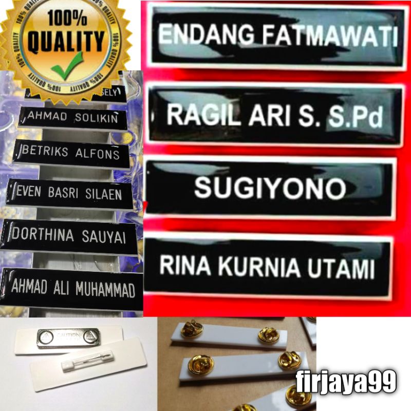 Jual name tag/papan nama polisi,tni,pns,security,satpam,stap dll ...