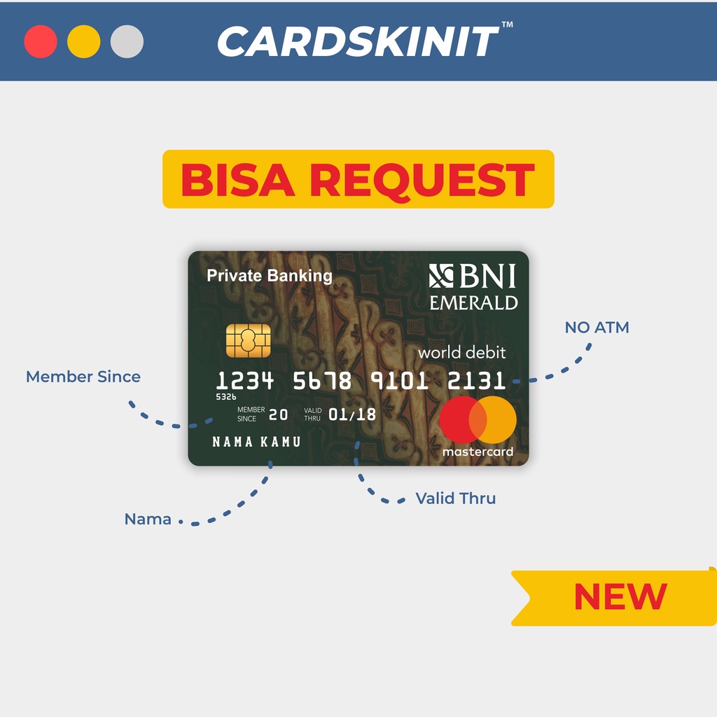 Jual Fake BNI Emerald Prioritas Custom | Card Skin It ( Sticker Skin ...