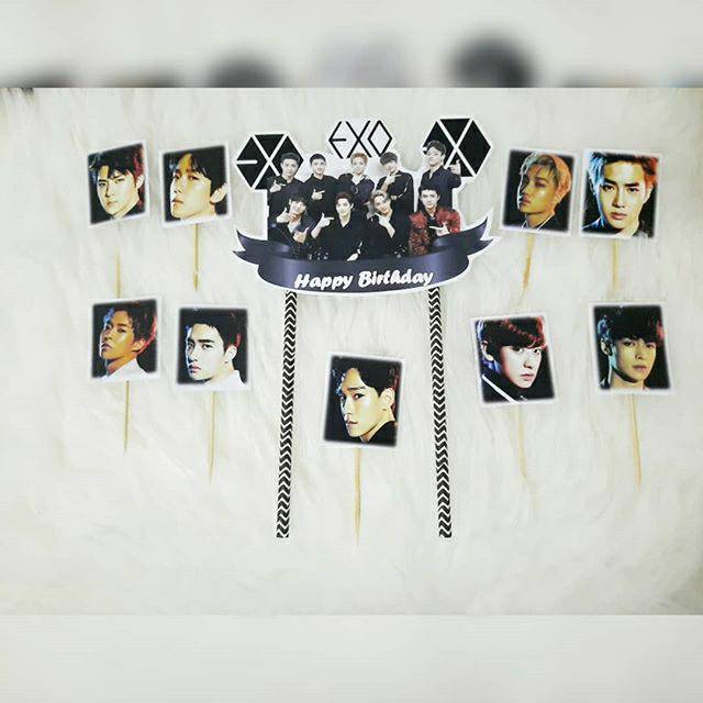 Jual Topper exo topper kpop topper tart hiasan puding topper ulang ...