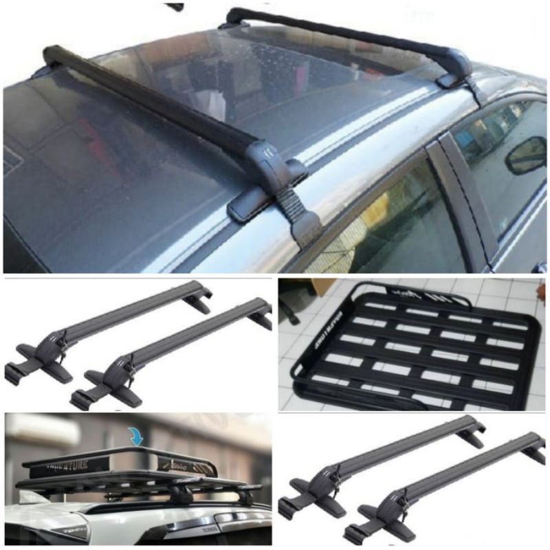 Jual Paket Roof Rack / Rak Bagasi dan Cross Bar Jepit Body Mobil ...