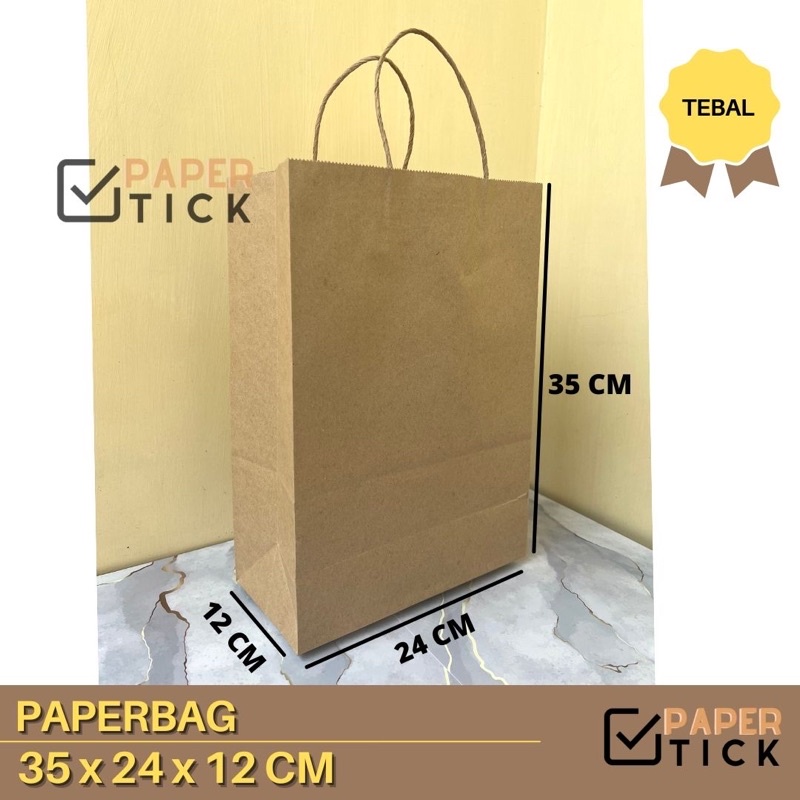 Jual Paper Bag 35x24x10 CM Paperbag Kantong Kertas PB010 Kantong ...