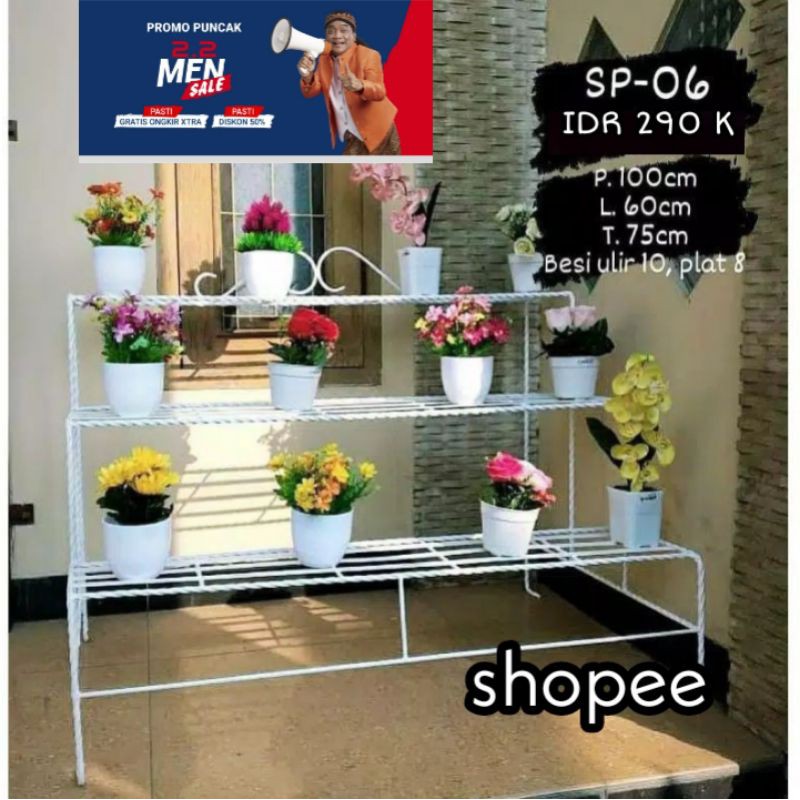 Jual STANDING POT BESI SP06 SHABBY / RAK TANAMAN BESI MURAH / STAND POT ...