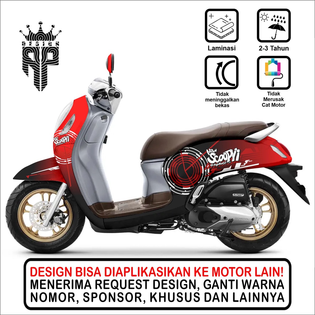 Jual decal sticker scoopy full body FI scopy dekal stiker skopi karbu ...