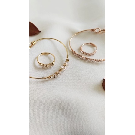 Jual HENJU BY GRACY | Herkimer Diamond Ring | 5 Stones | Shopee Indonesia