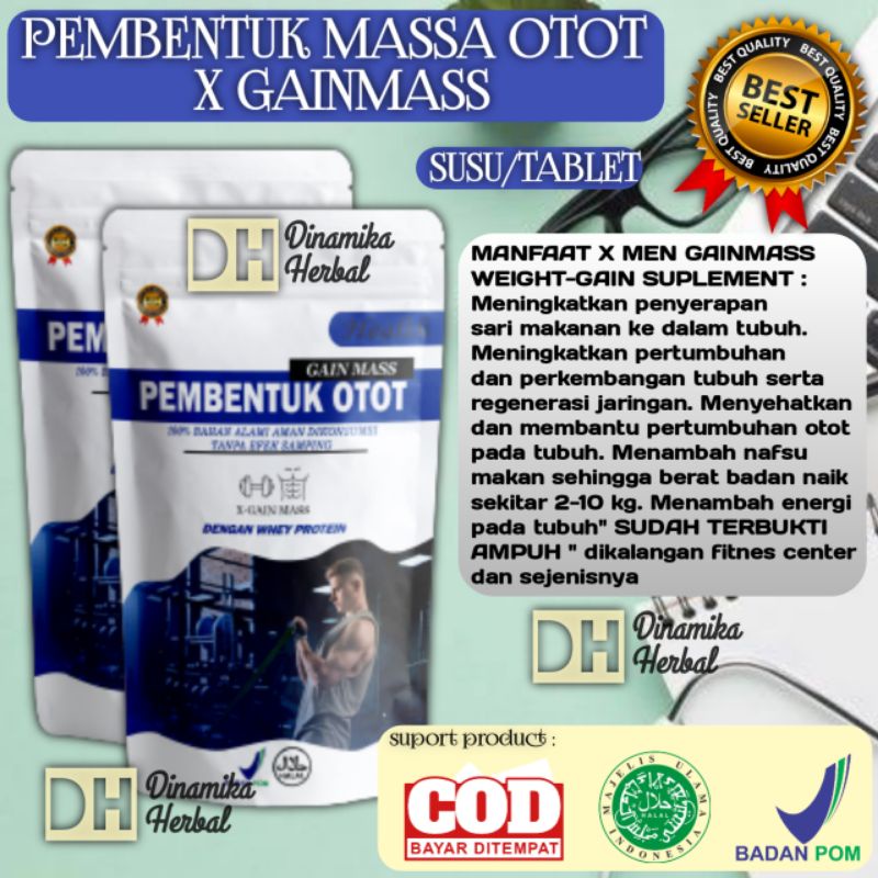 Jual Susu Dan Kapsul Suplemen Masa Otot X Gainmass / Pembesar Otot Susu ...