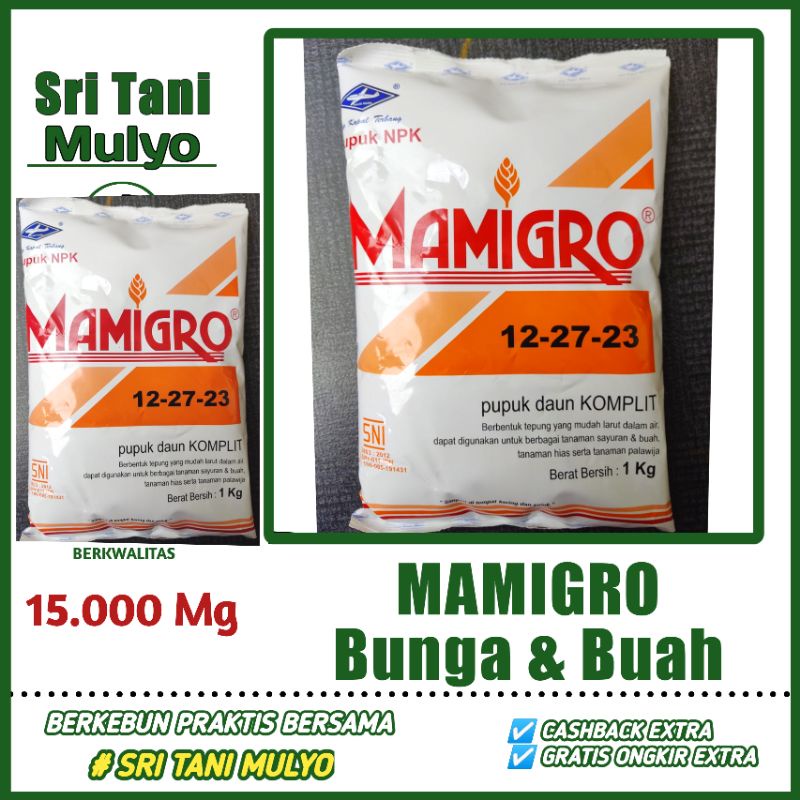 Jual Pupuk MAMIGRO 12+27+23 Pupuk Super Untuk Bunga Dan Buah Semua ...