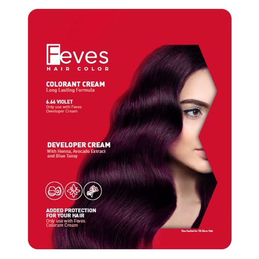 Jual Feves Hair Colorant Cream Sachet 2x30ml / Pewarna Rambut | Shopee ...