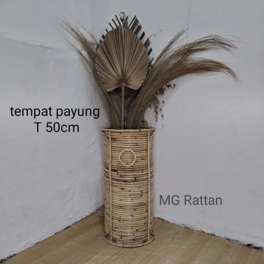 Jual Tempat Payung Rotan Natural Tinggi 50 CM ( COD/Bayar Ditempat ...