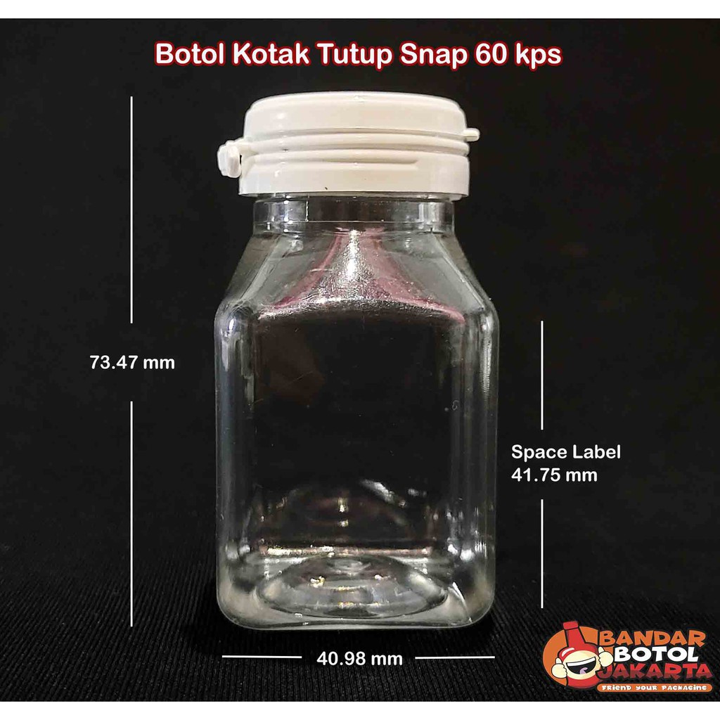 Jual Botol Kotak Snap 60 Natural (Clear) | Shopee Indonesia