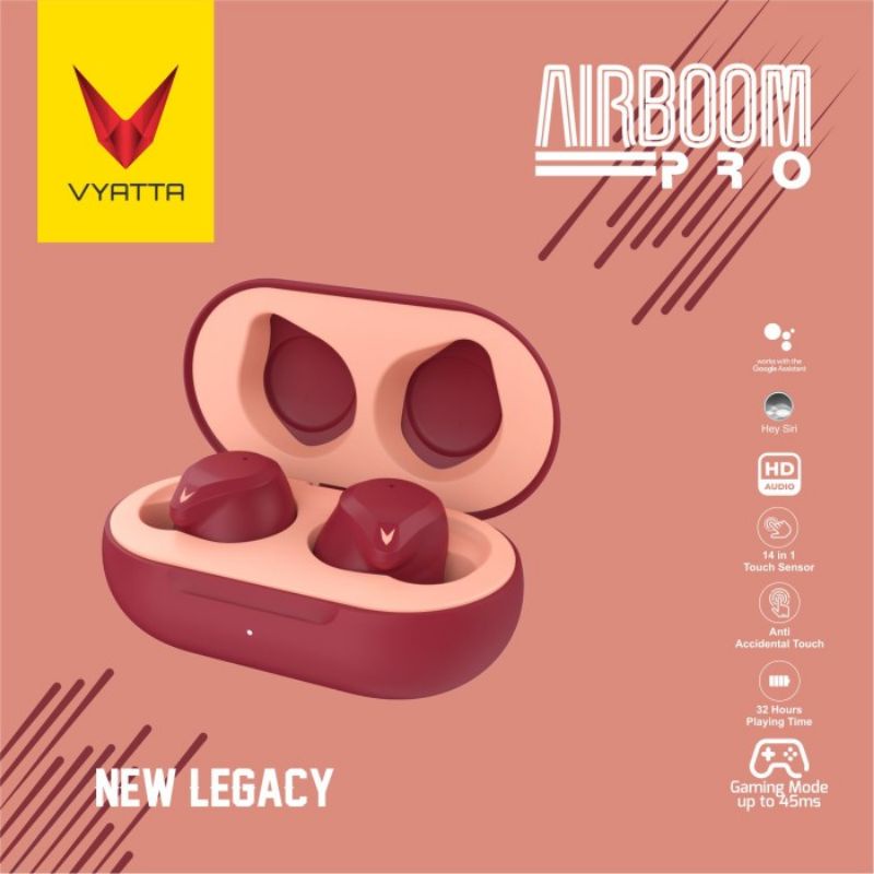 Jual VYATTA AIRBOOM PRO 3 TWS BLUETOOTH HEADSET - ENC, 32 Hours Playing ...