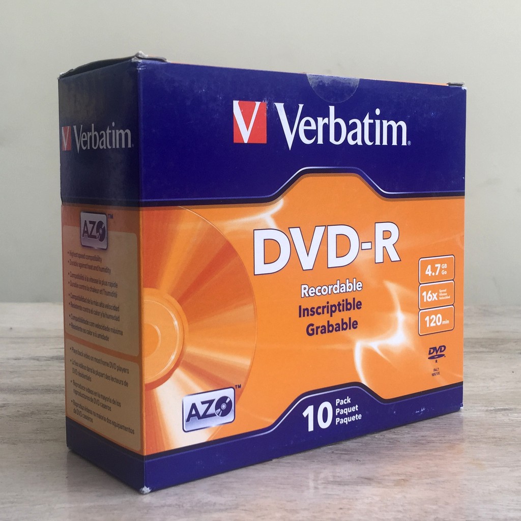 Jual DVD-R Verbatim Single Pack (10 pcs) 16X 4.7GB Slim Case | Shopee ...