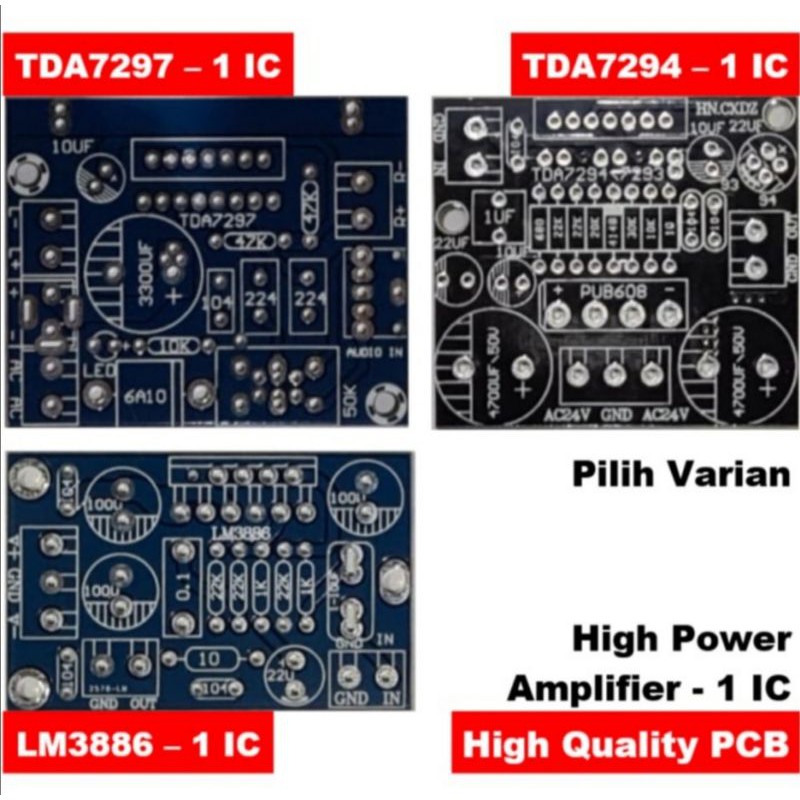 Jual PCB High Quality Power Amplifier 1- IC TDA7293 / TDA7294 TDA 7297 LM3886 | Shopee Indonesia