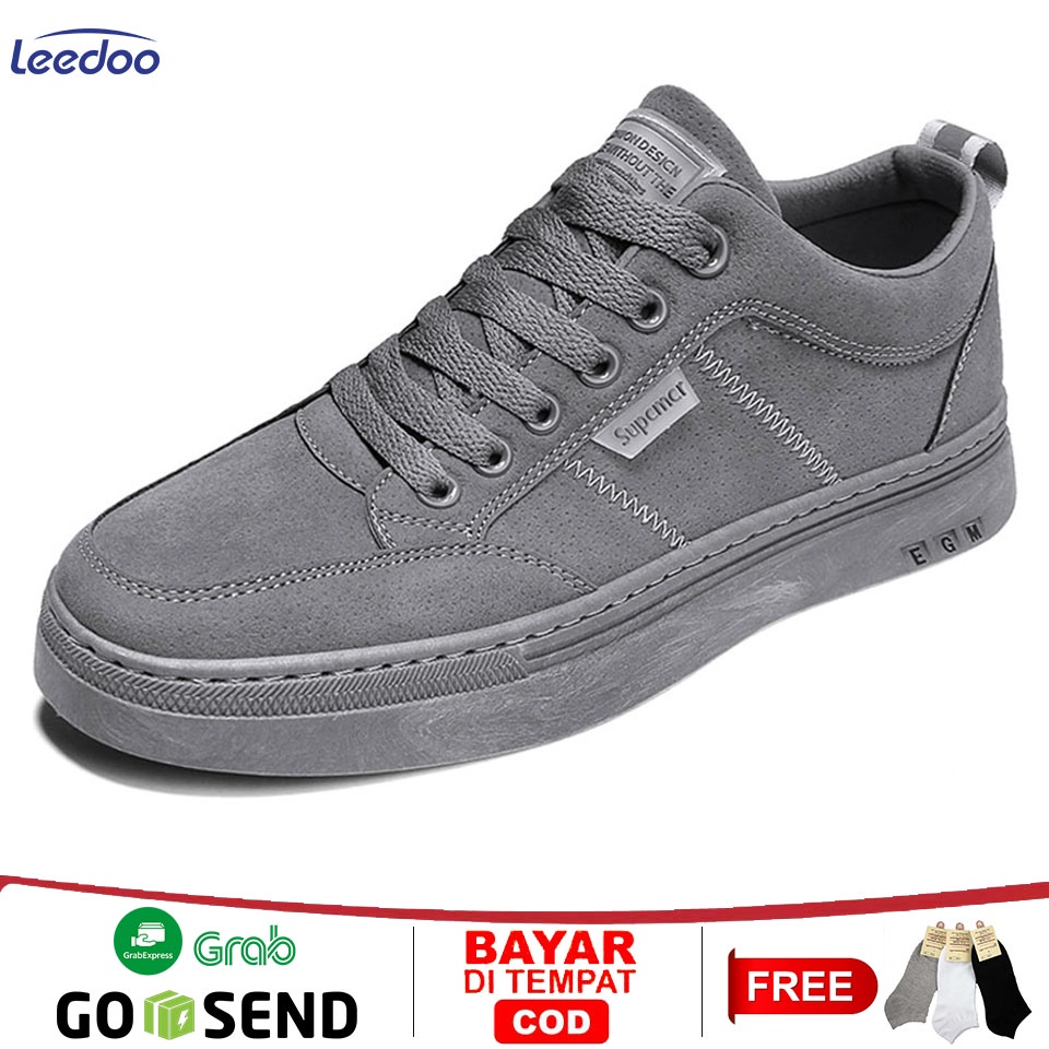Jual Leedoo Sepatu Sneakers Pria Sepatu Formal Pria Kuliah Kerja Casual Fashion Pria Tali MC414 ...