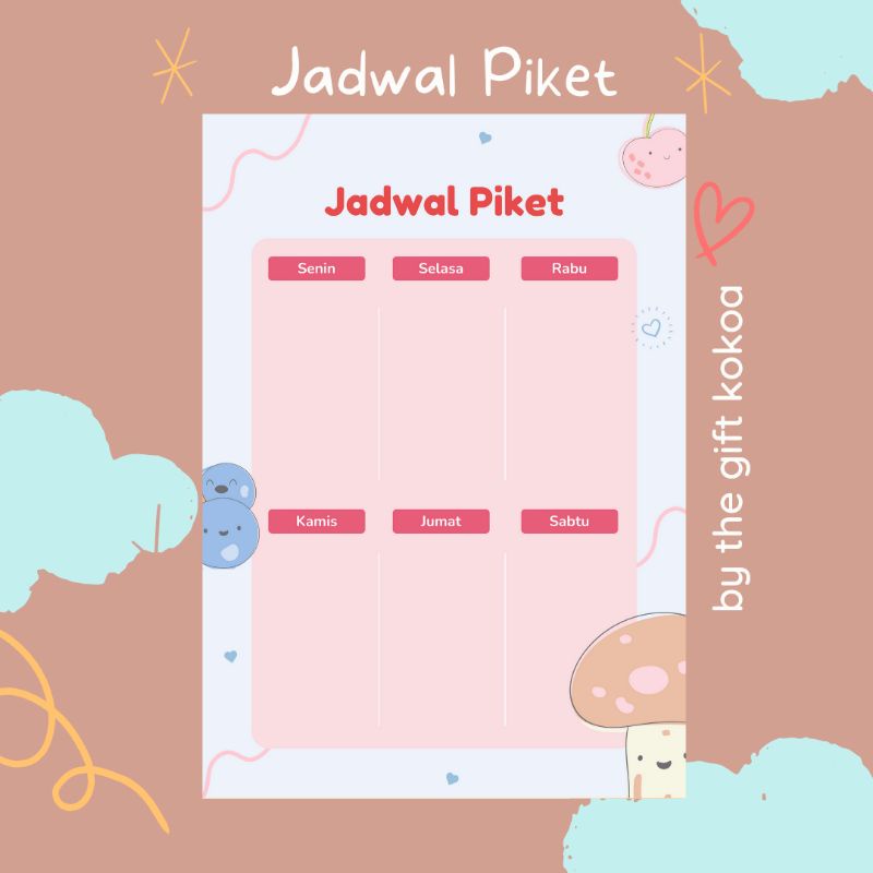 Jual Jadwal Piket / Picket Schedule | Shopee Indonesia