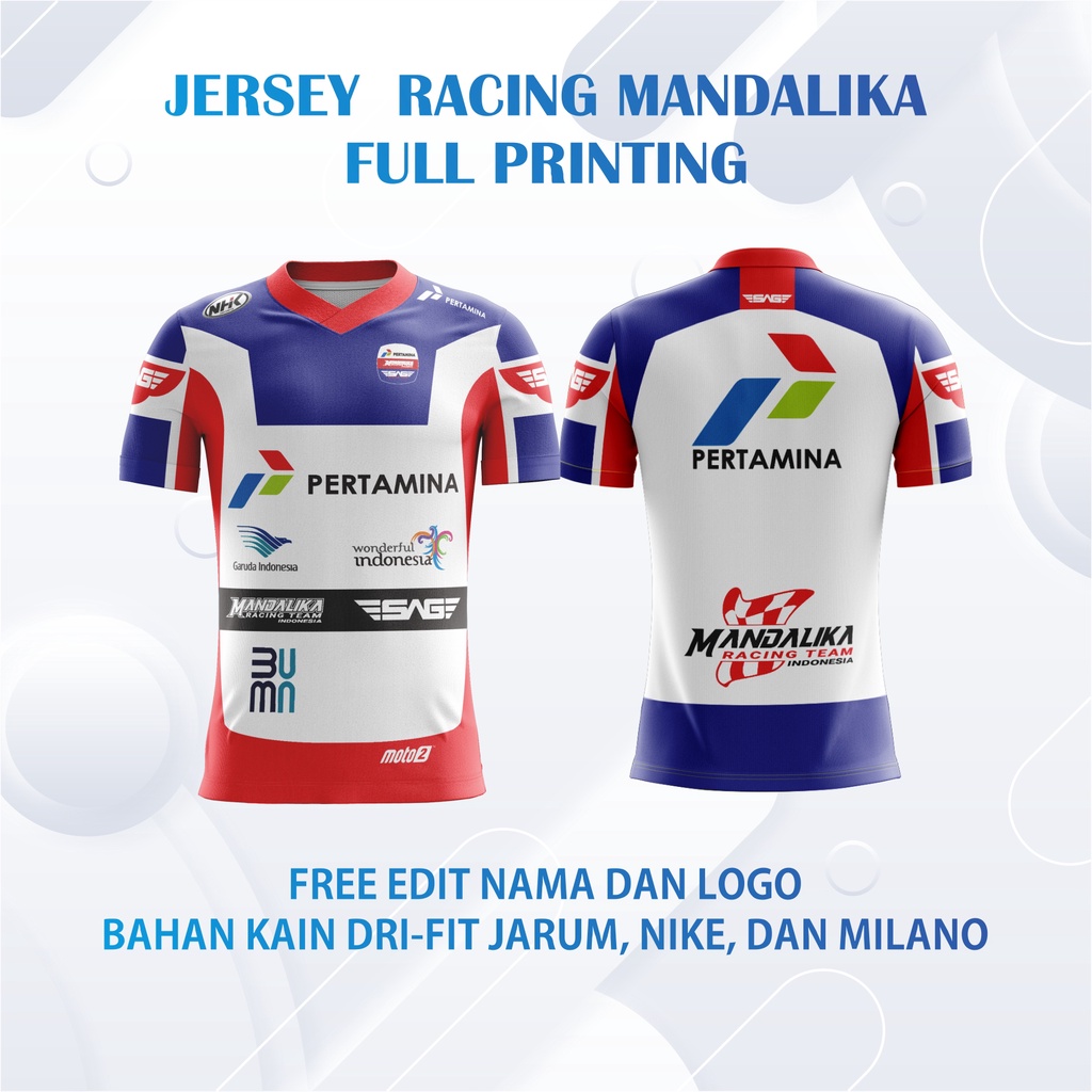 Jual BAJU JERSEY KAOS RACING MANDALIKA MOTOGP, FULL PRINTING, UKURAN ...