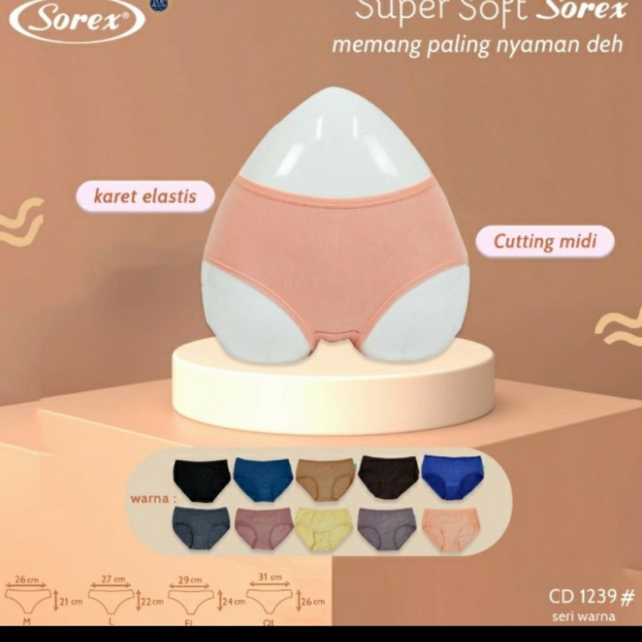 Jual CELANA DALAM WANITA SOREX 1257 MINI 1239 MIDI SUPER SOFT | Shopee Indonesia