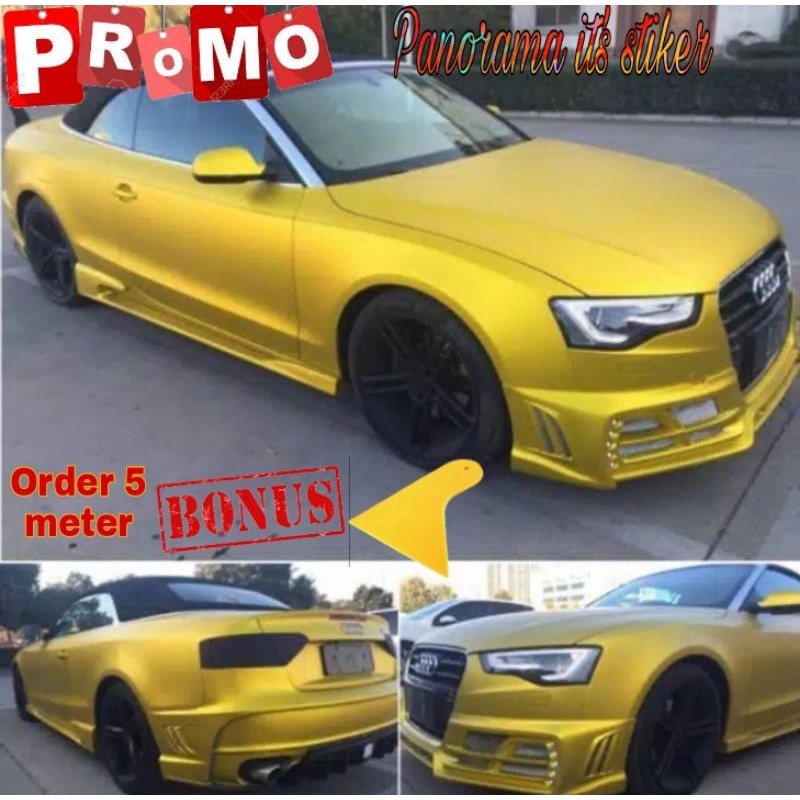 Jual STICKER SCOTLITE MOBIL WARNA KUNING EMAS /SKOTLET MOTOR METALIC ...