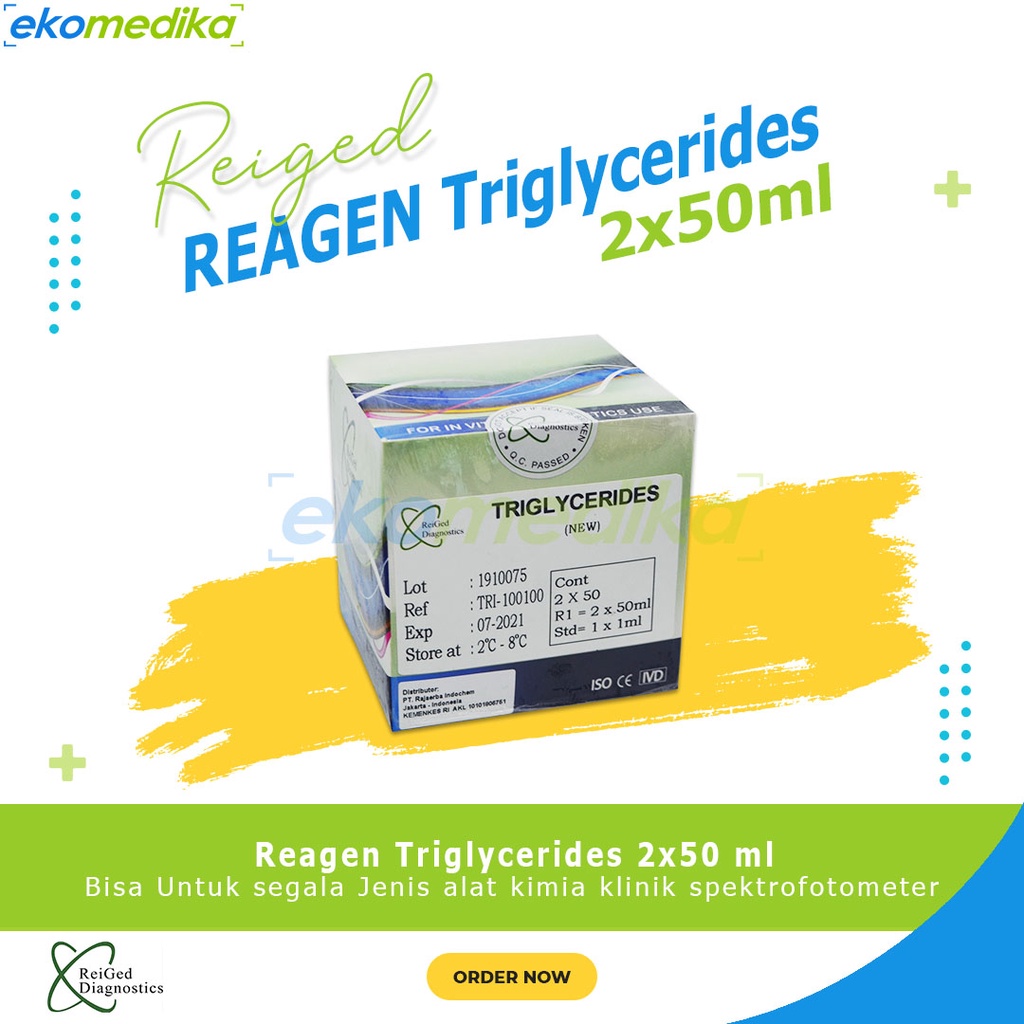 Jual Reagen TG Triglycerides Trigliserid Reiged 100ML (2x50ml) / Reagen Triglyceride 2x50ml ...