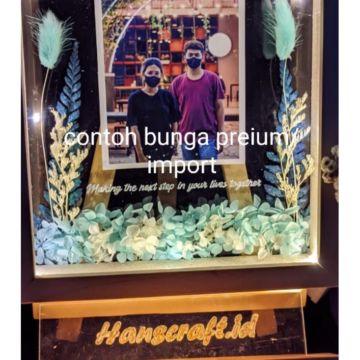 Jual frame/pigura/ bingkai kado unik figura box 3D dried flower (bunga ...