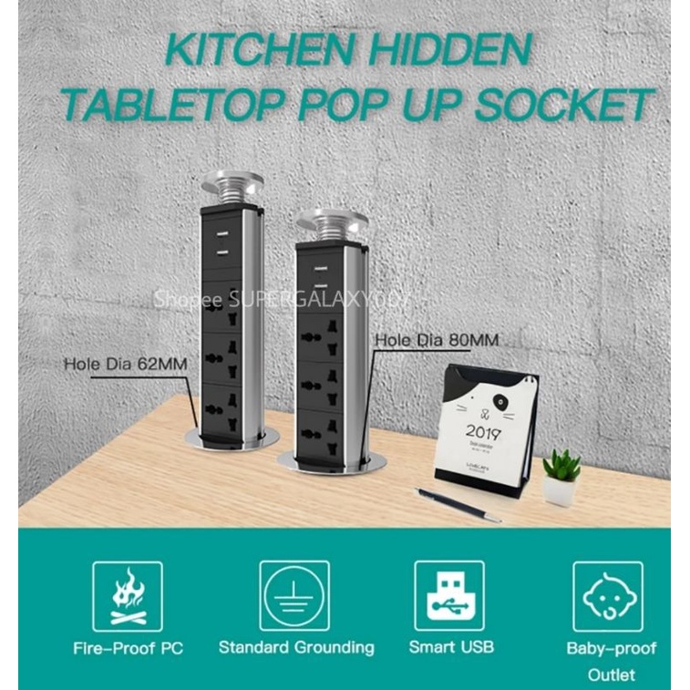 Jual Colokan Extension Table Pop Up Socket Colokan Ekstension Colokan ...