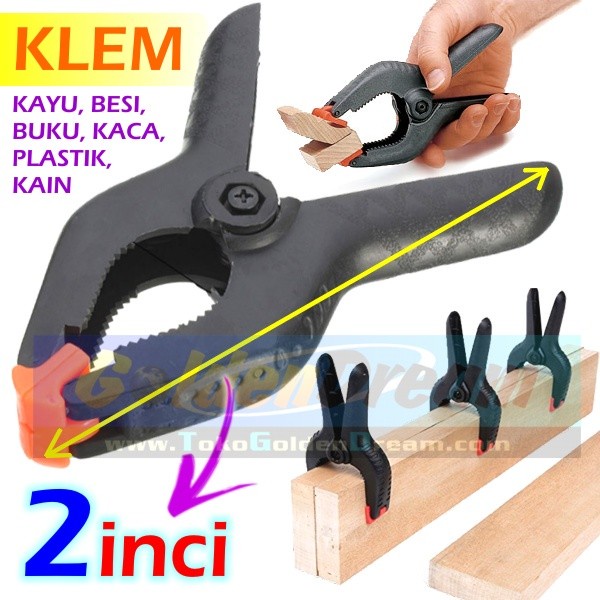 Jual Klem Kayu 2 inci Serbaguna Clamp Besi Kaca Kertas Triplek Catok ...
