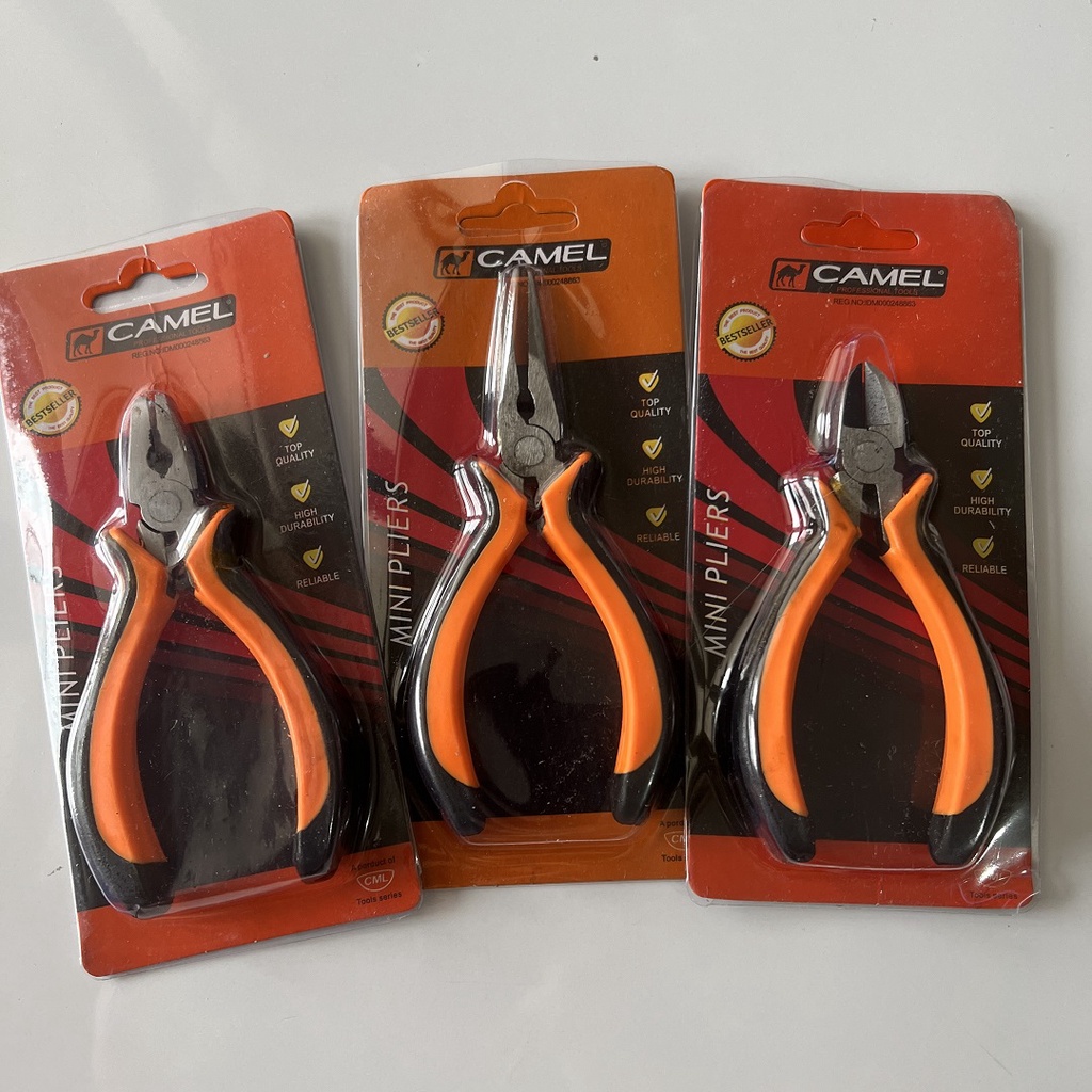 Jual Tang Mini 1pcs 4.5" 4,5 inch Kecil Varian Kombinasi Lancip Potong Knip Karet Merk CAMEL ...