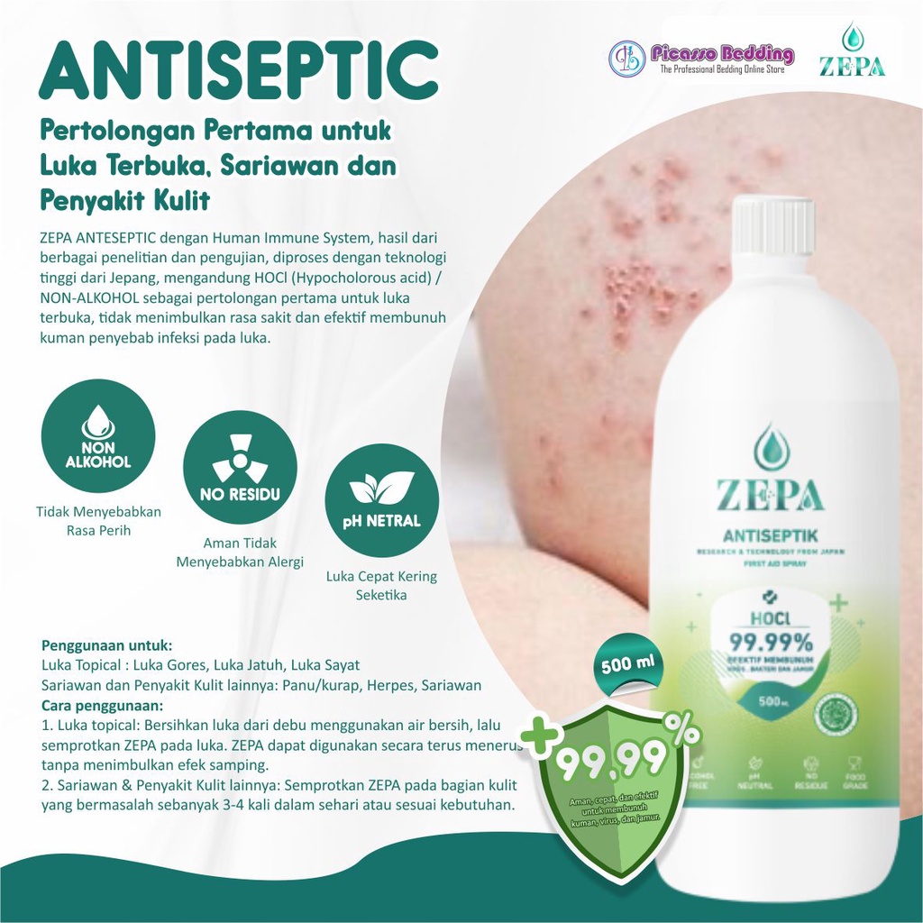 Jual Antiseptic Zepa Alcohol Free / Antiseptik 500ml / Antiseptik Untuk ...