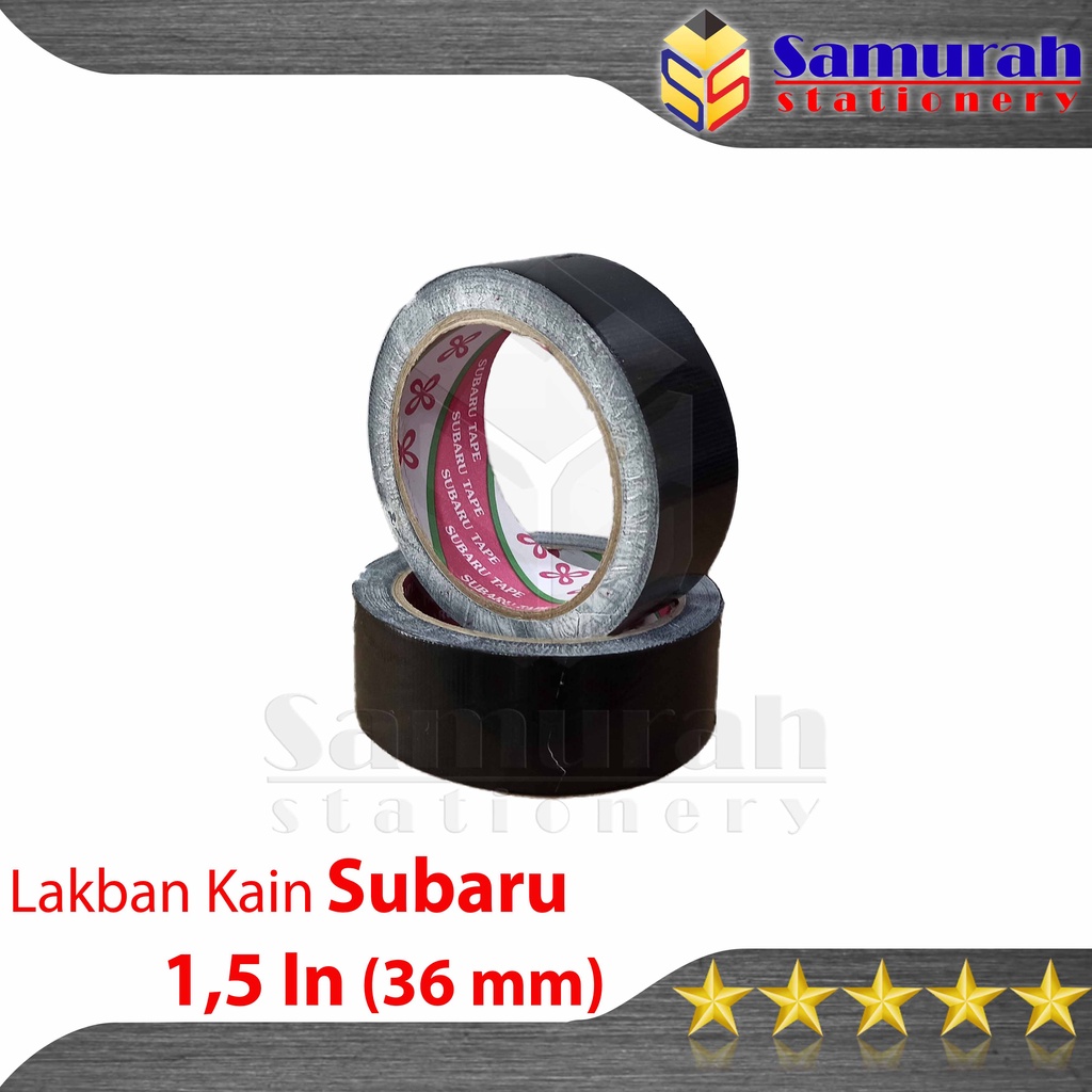 Jual Lakban Kain Subaru 36 mm x 12 Meter Warna Hitam / Cloth Tape 1,5 ...