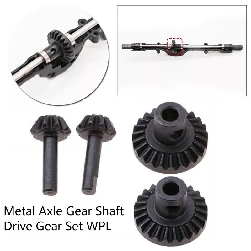 Jual Metal Axle Shaft Drive Bevel Diff Gear Set WPL d12 B1 B14 B16 B24 ...