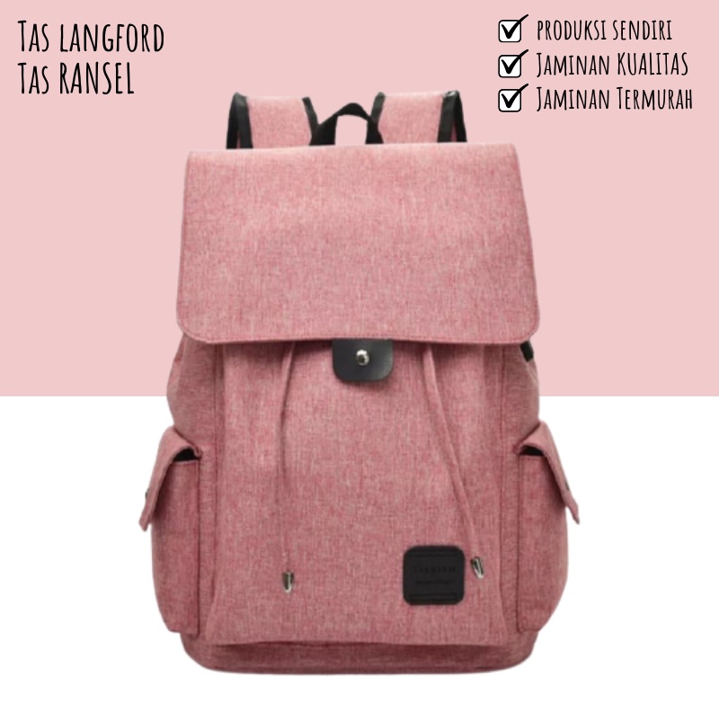 Jual TAS LANGFORD Original Ransel Cewek Waterproof Bahan Toscano tebal ...