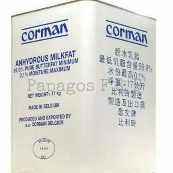 Jual Corman AMF Butter P1-3 Anhydrous Milk Fat 500 gr / gram | Shopee ...