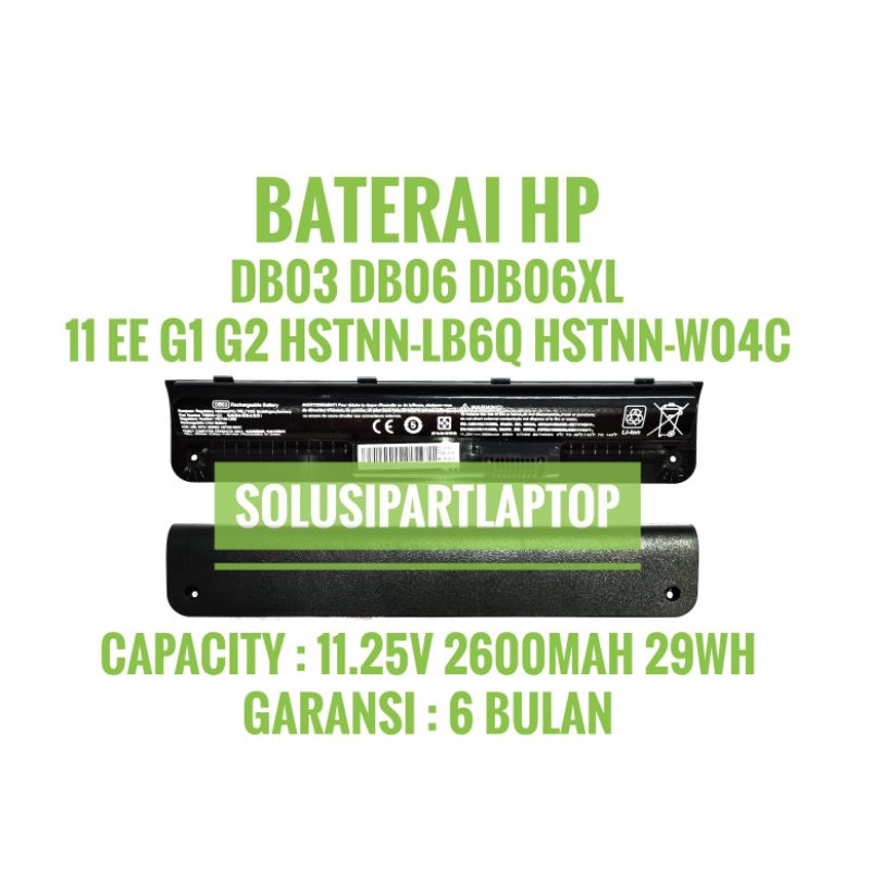 Jual BATERAI HP DB03 DB06 DB06XL 11 EE G1 G2 HSTNN-LB6Q HSTNN-W04C ...