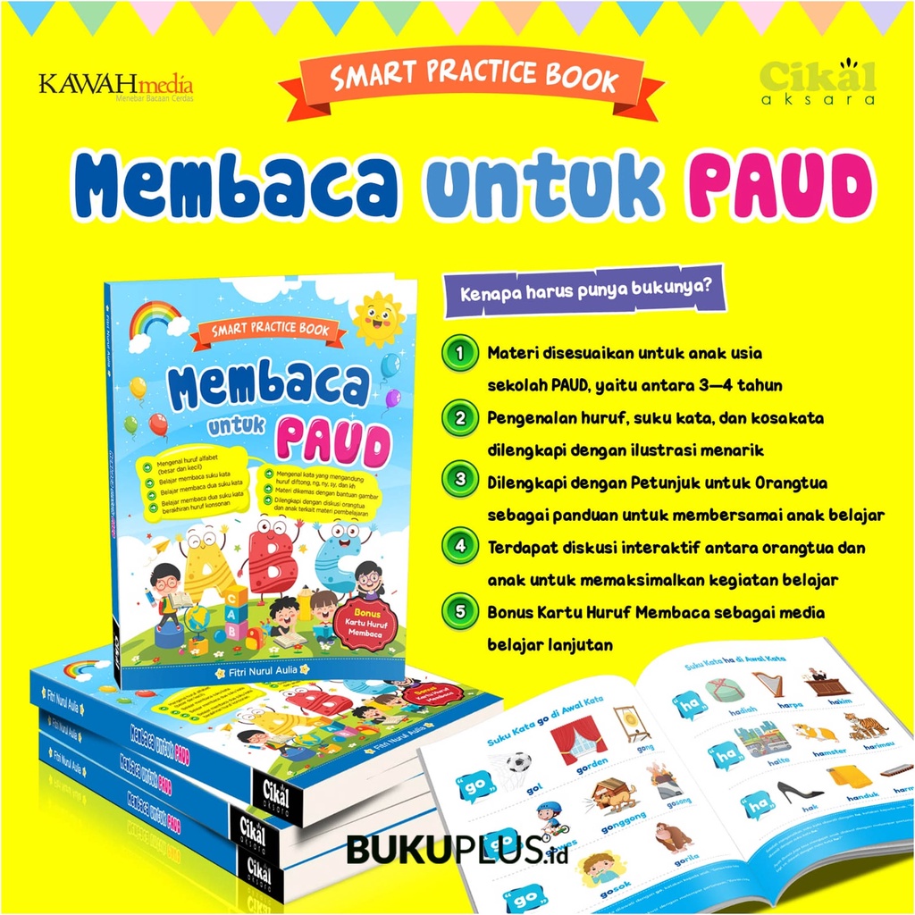 Jual MEMBACA UNTUK PAUD / SMART PRACTICE BOOK / CIKAL AKSARA | Shopee ...