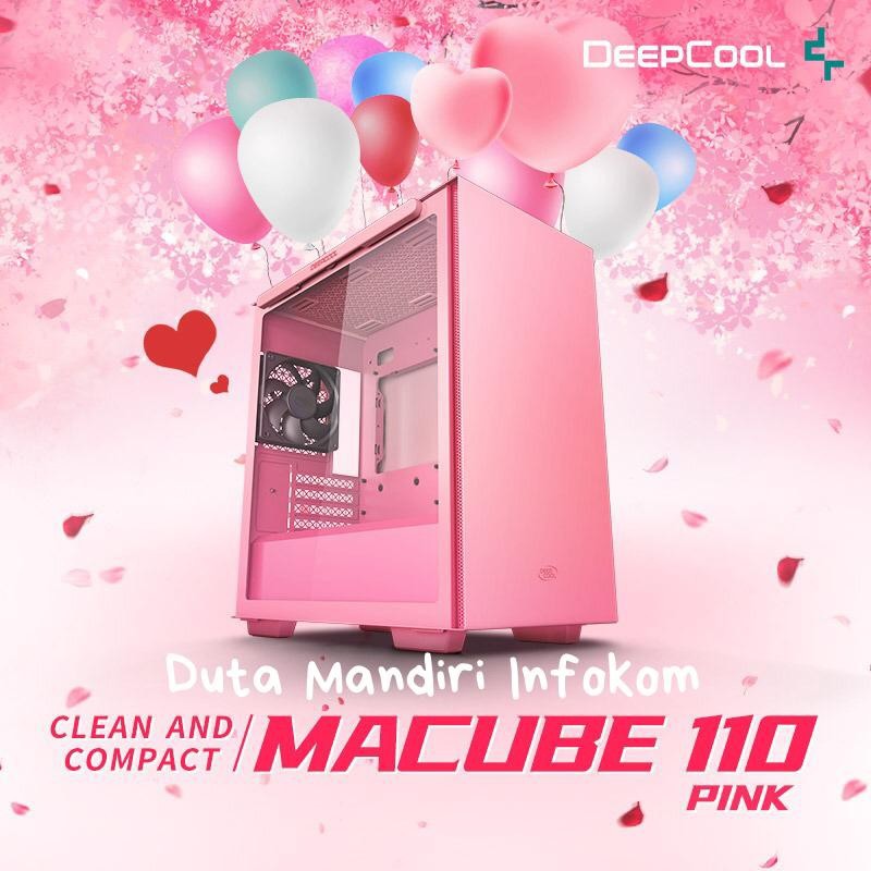 Jual Deepcool Macube 110 Pink - Tempered Glass m-ATX Gaming Case ...