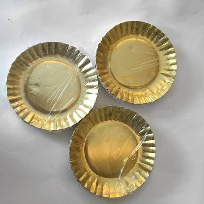 Jual Isi 10pcs Piring mas kecil piring kue kertas ulang tahun | Shopee Indonesia