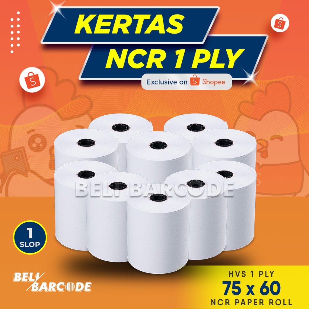Jual 1 Slop Kertas Struk 75x60 mm 1 Ply Isi 10 Roll | Shopee Indonesia