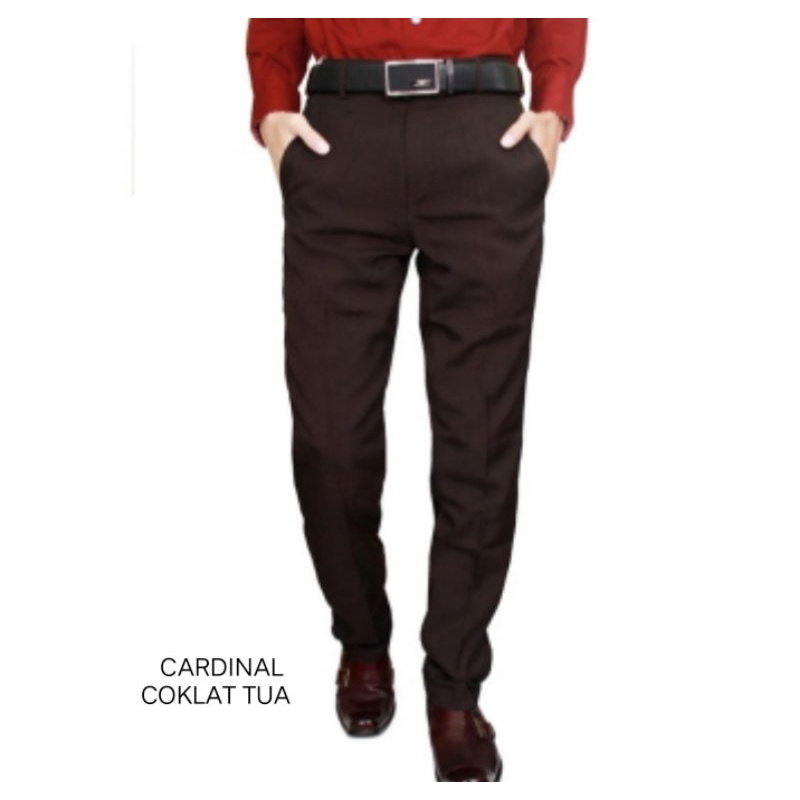 Jual Celana kain kerja Pria Coklat tua Formal Standar - Celana Kain ...