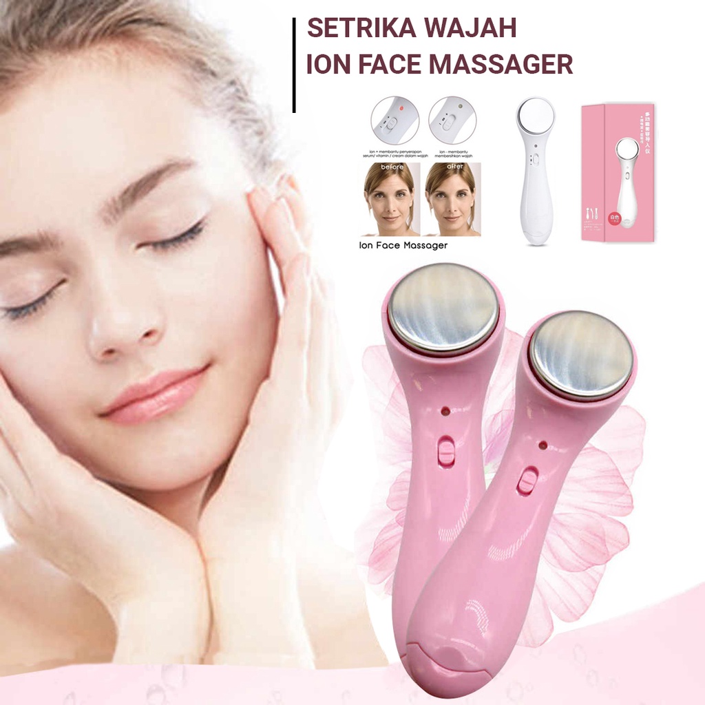 Jual Alat Setrika Wajah Pemijat Ion Face Massager Ultrasonic / Alat ...