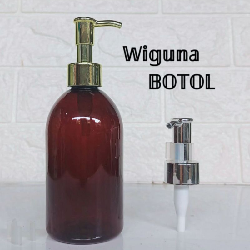 Jual Botol Pump 250ml Amber / Botol Oval 250ml Coklat Tutup Pump Luxury Clip Oil | Shopee Indonesia