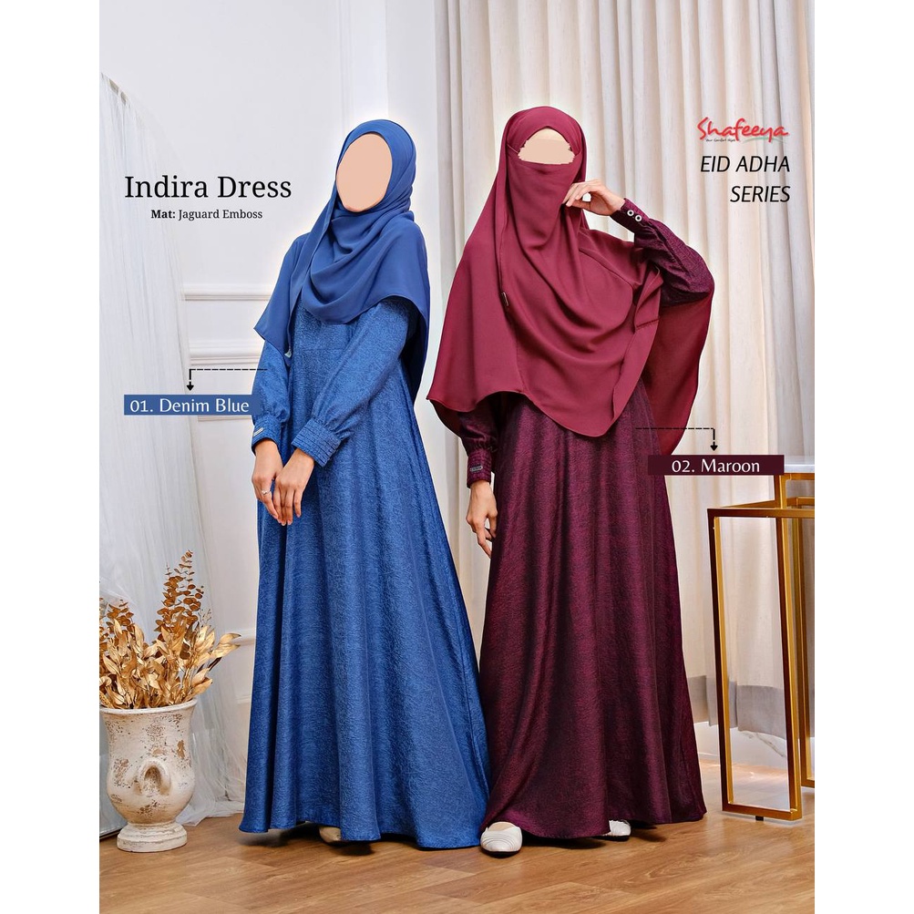 Jual INDIRA Dress Series 1 (matt : Jaguard Emboss) Original by Shafeeya ...