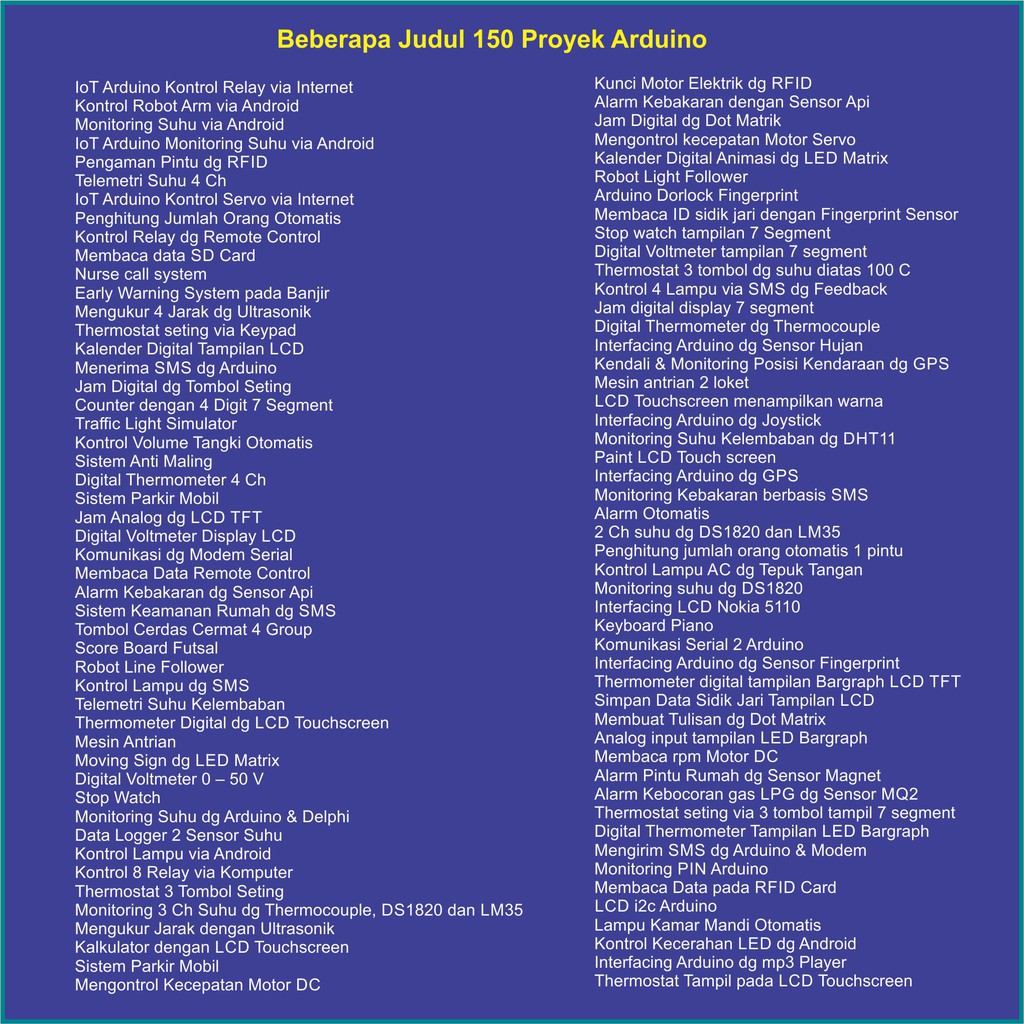 Jual Arduino Projects - 150 Ide Proyek Arduino Lengkap | Shopee Indonesia